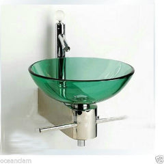 Colour glass basin Wall mounted chrome stand set Product No. ZK323C ...