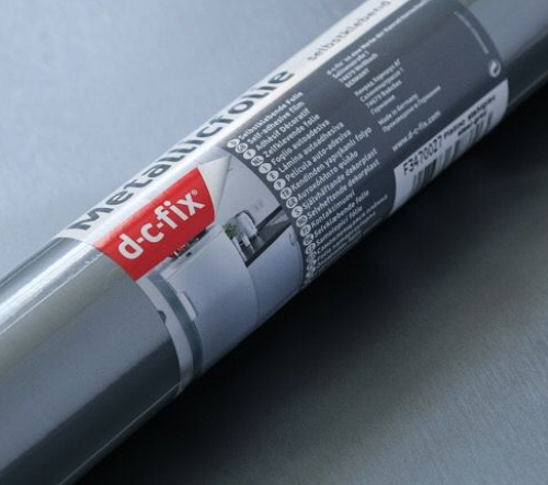 D-C-FIX GREY BRUSHED STEEL METALLIC STICKY BACK PLASTIC ADHESIVE VINYL ...